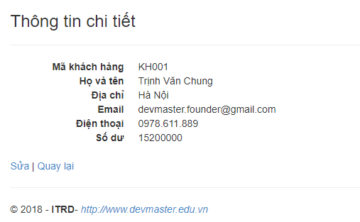 Lab 04 - Model in ASP.NET MVC 5 - Bài 4.2 | DEVMASTER